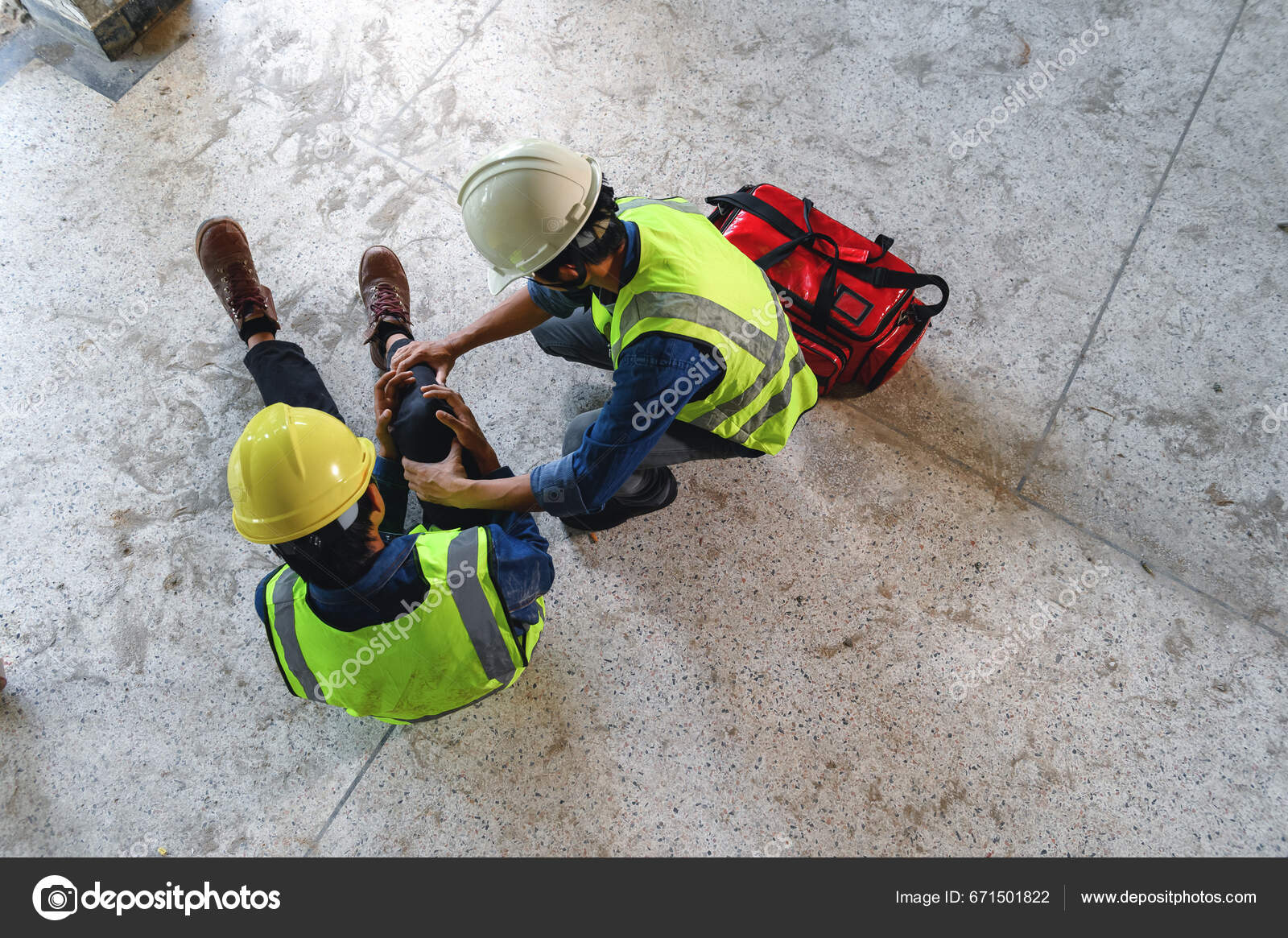 First Aid Support Accident Work Builder Worker Construction Site Knee ...