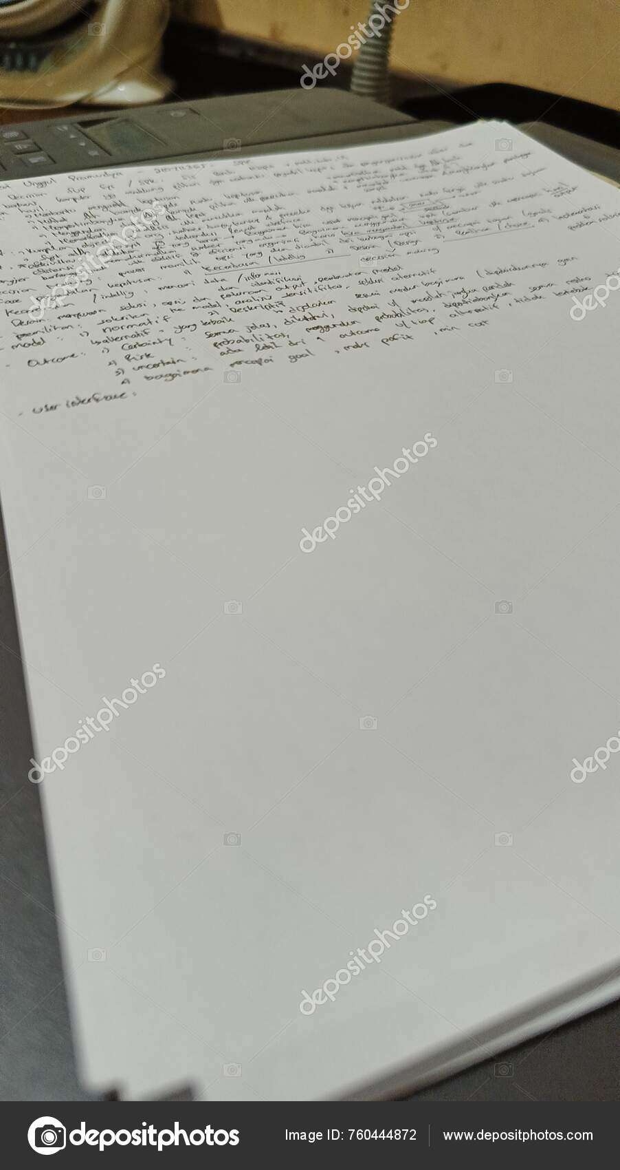 Close Stack Printed Papers Resting Office Printer Tray Highlighting ...