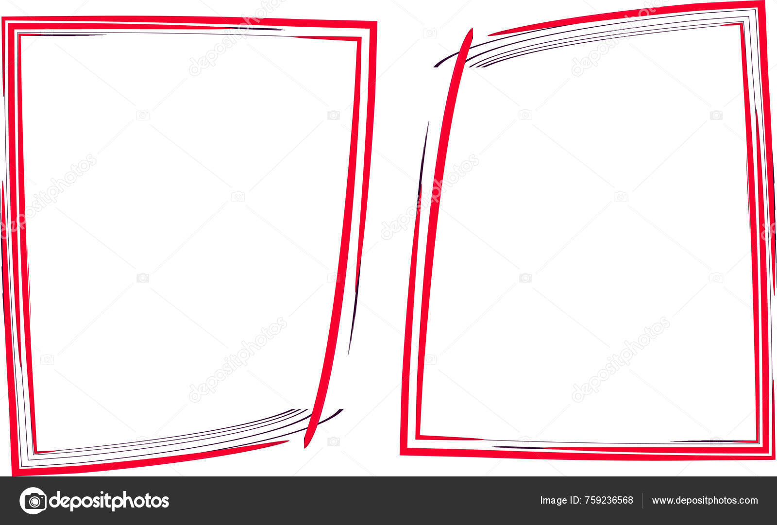 Red Curved Art Rectangle Frames Vector Stock Vector by ©Liidia 759236568