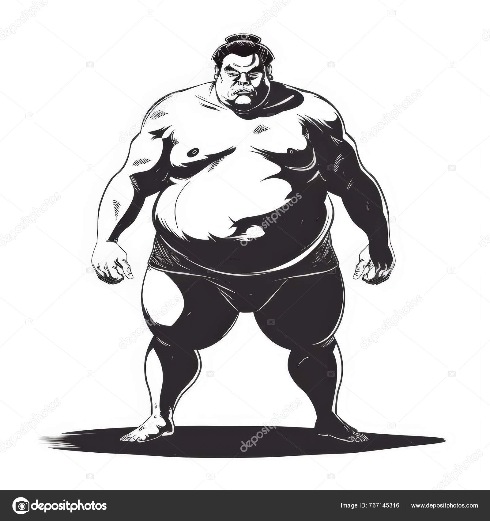 Vector Illustration Fat Man Strong Torso — Stock Photo © girleaiulian ...