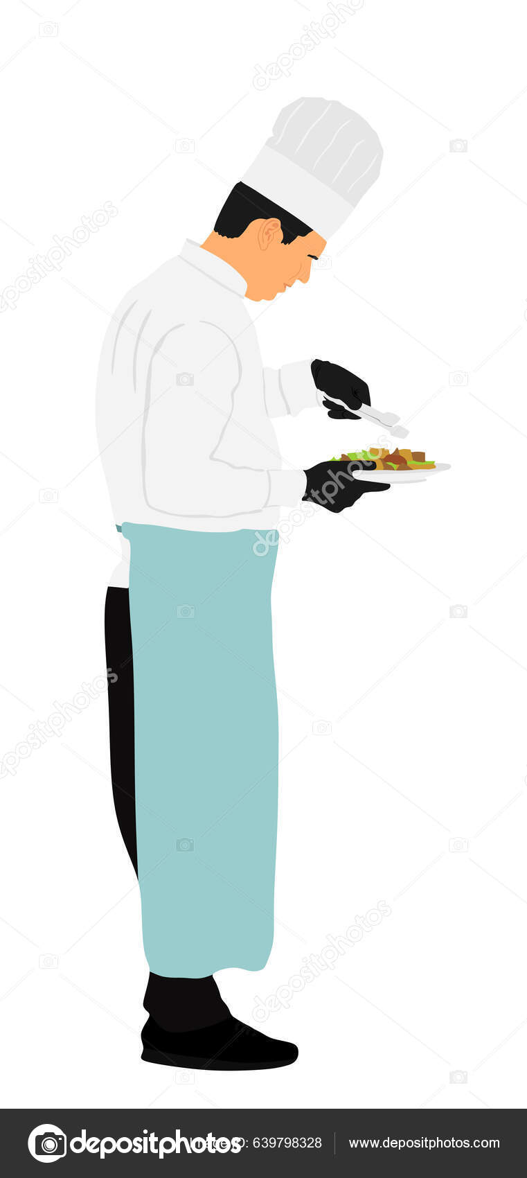 Chef Kitchen Special Meal Plate Vector Illustration Isolated White ...