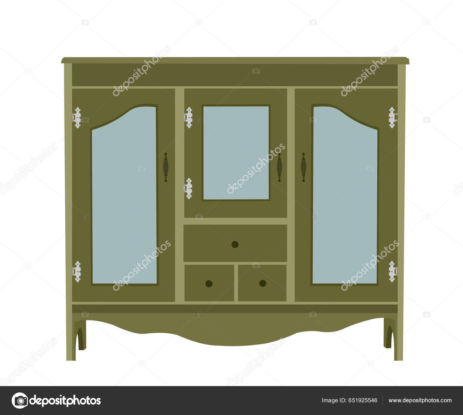 Image vectorielle Vecteur D'armoire Horizontale Bois Vintage Isolé Sur ...