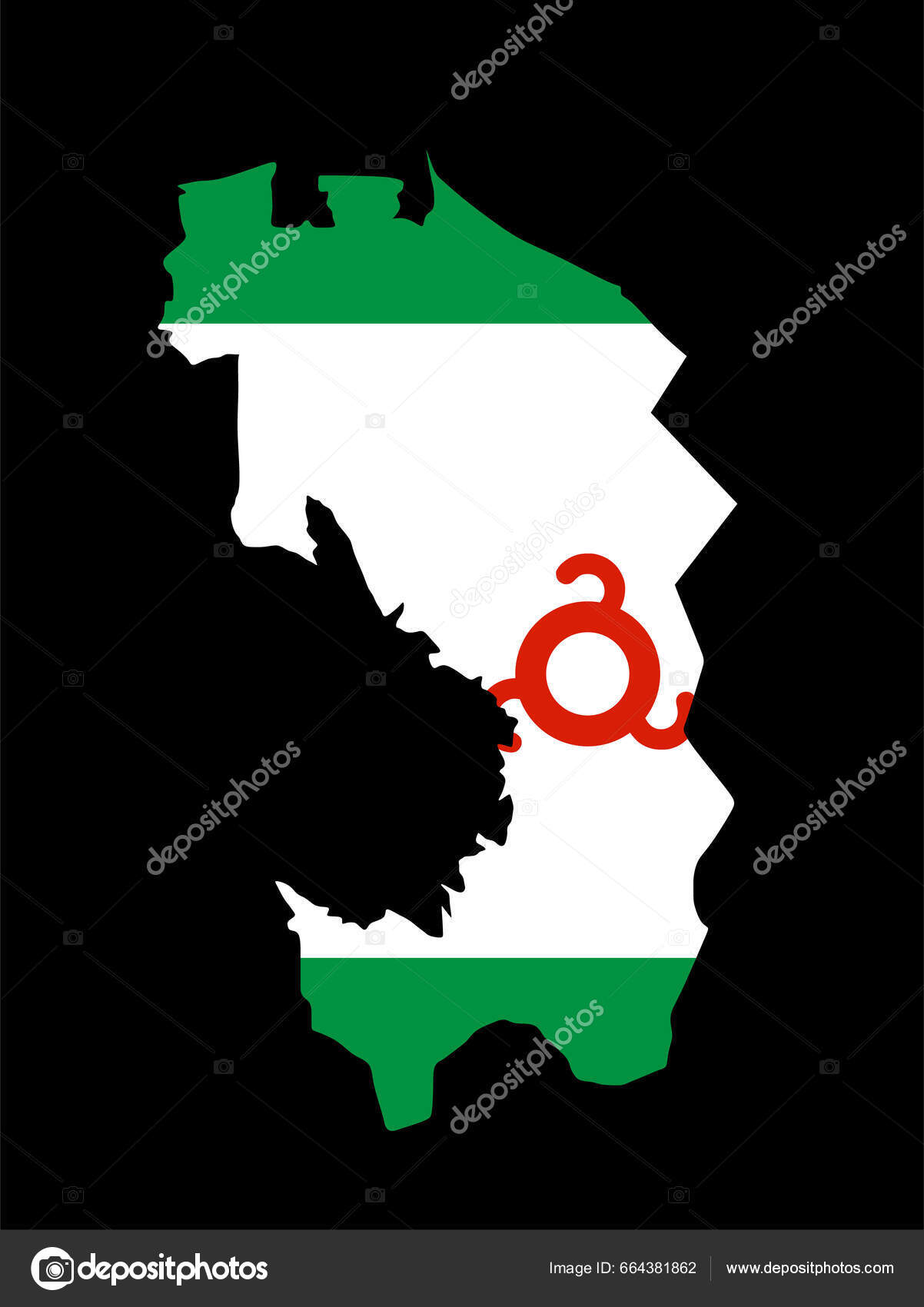 Republic Ingushetia Map Flag Vector Silhouette Illustration Isolated ...