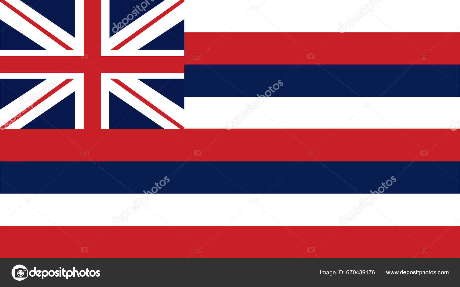 Hawaii Flag Vector Illustration Isolated United States America State ...