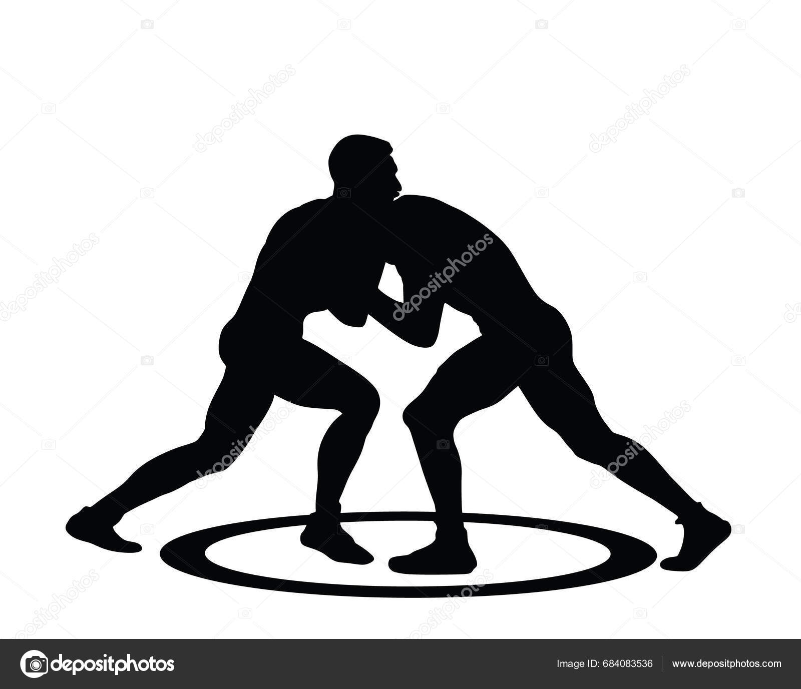 Luchadores Partido Competencia Hombre Deportivo Lucha Libre Vector ...