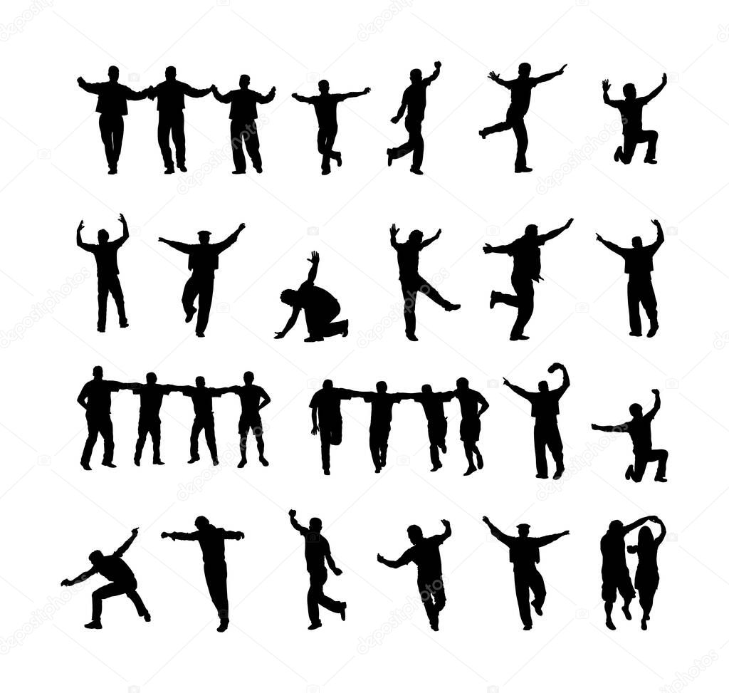 Greek Evzone dance. Dancing vector silhouette illustration isolated ...