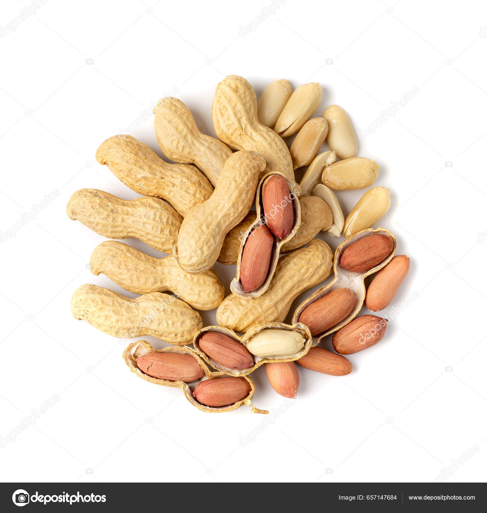 Maní Aislado Tuercas Arachis Tostadas Montón Tuercas Guisante Cacahuete ...