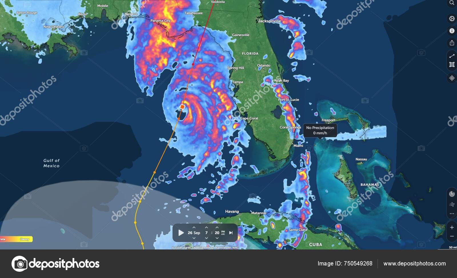 User Zooms Using Satellite Coverage Showing Images Hurricane Helene ...