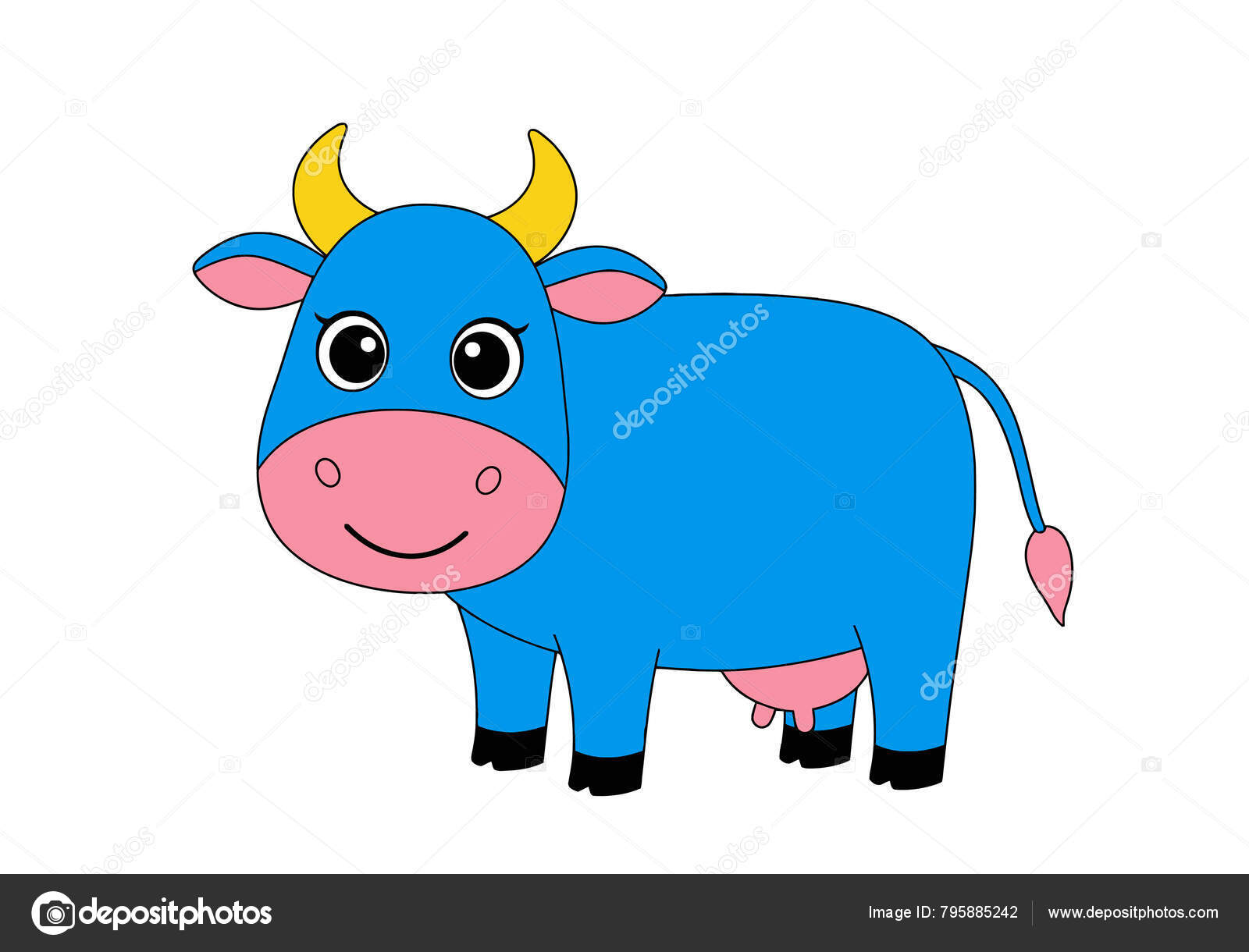 Blue Cow Clipart