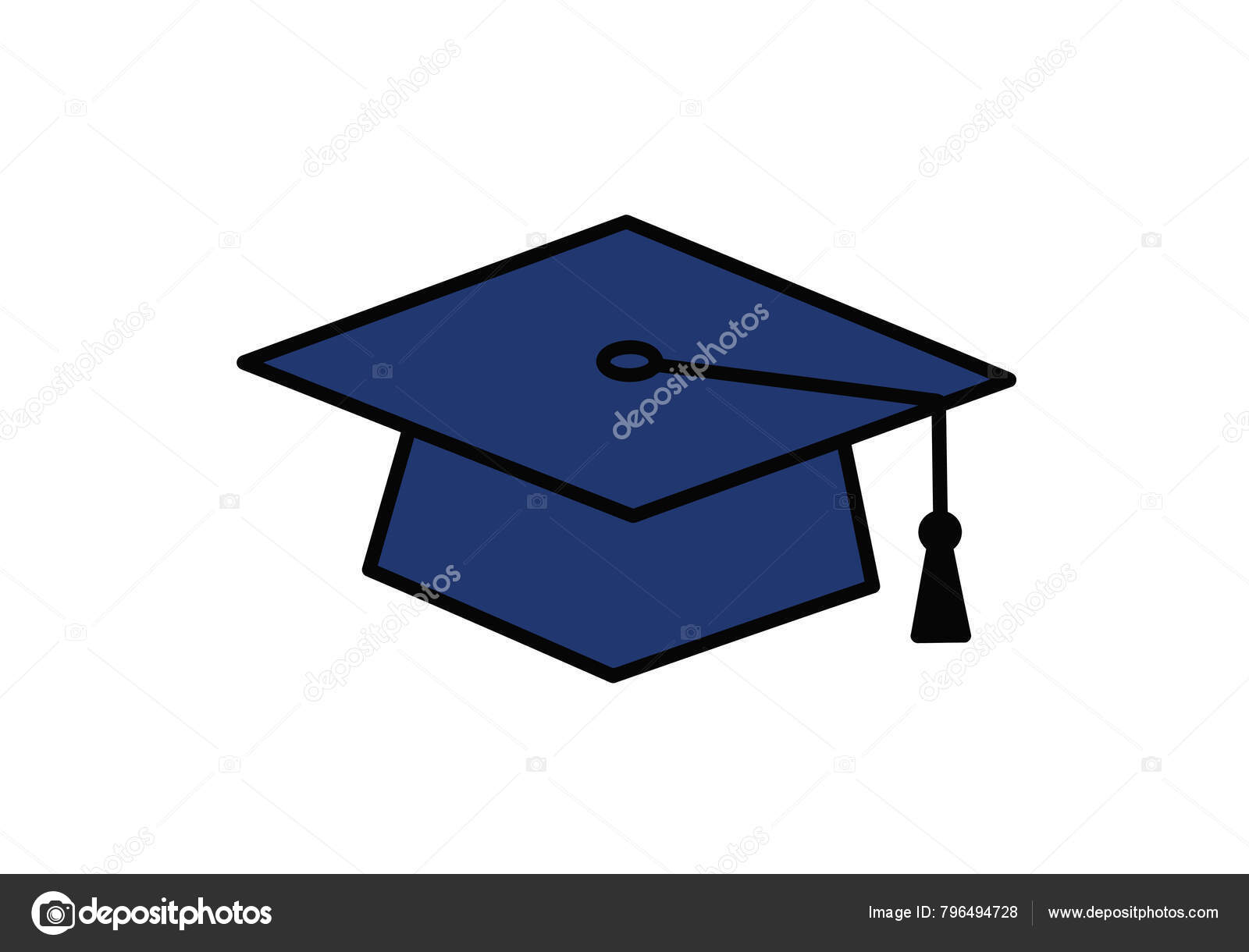 Grad Cap Clip Art Image Shows Blue Graduation Cap Black — Stock Photo ...