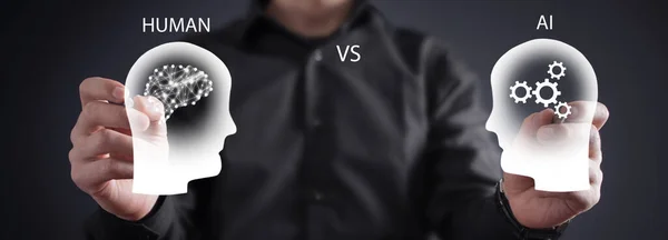 Artificial intelligence vs human intelligence images vectorielles ...