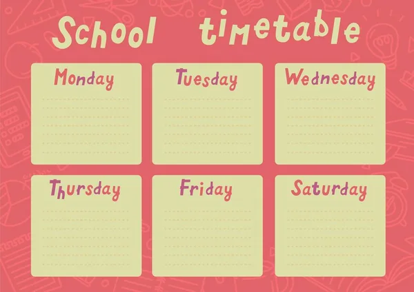 My school timetable Foto Stock, My school timetable Immagini ...