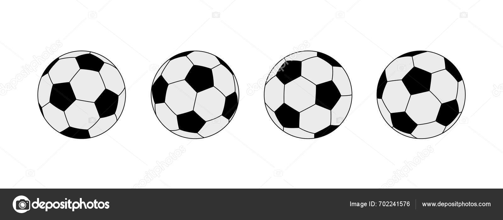 Set Soccer Balls Different Angles White Background Flat Vector ...