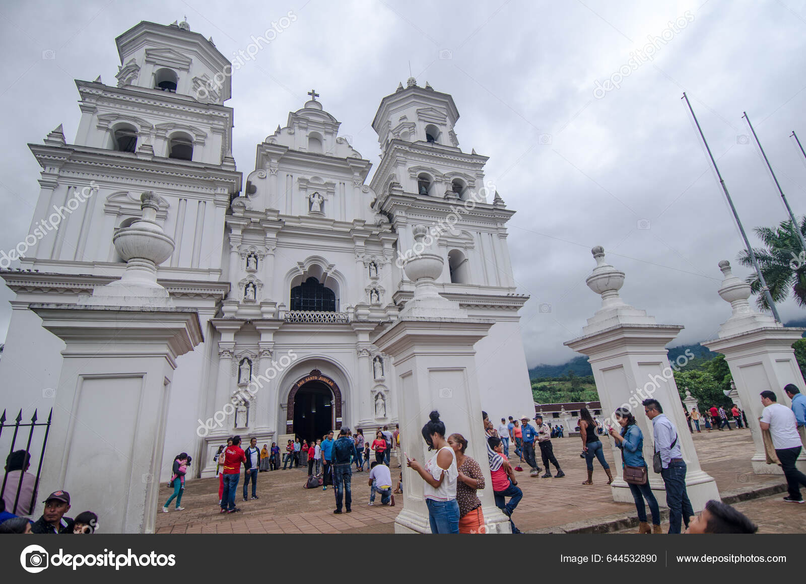 Guatemala February 2012 People Visiting Catholic Church Park Esquipulas ...