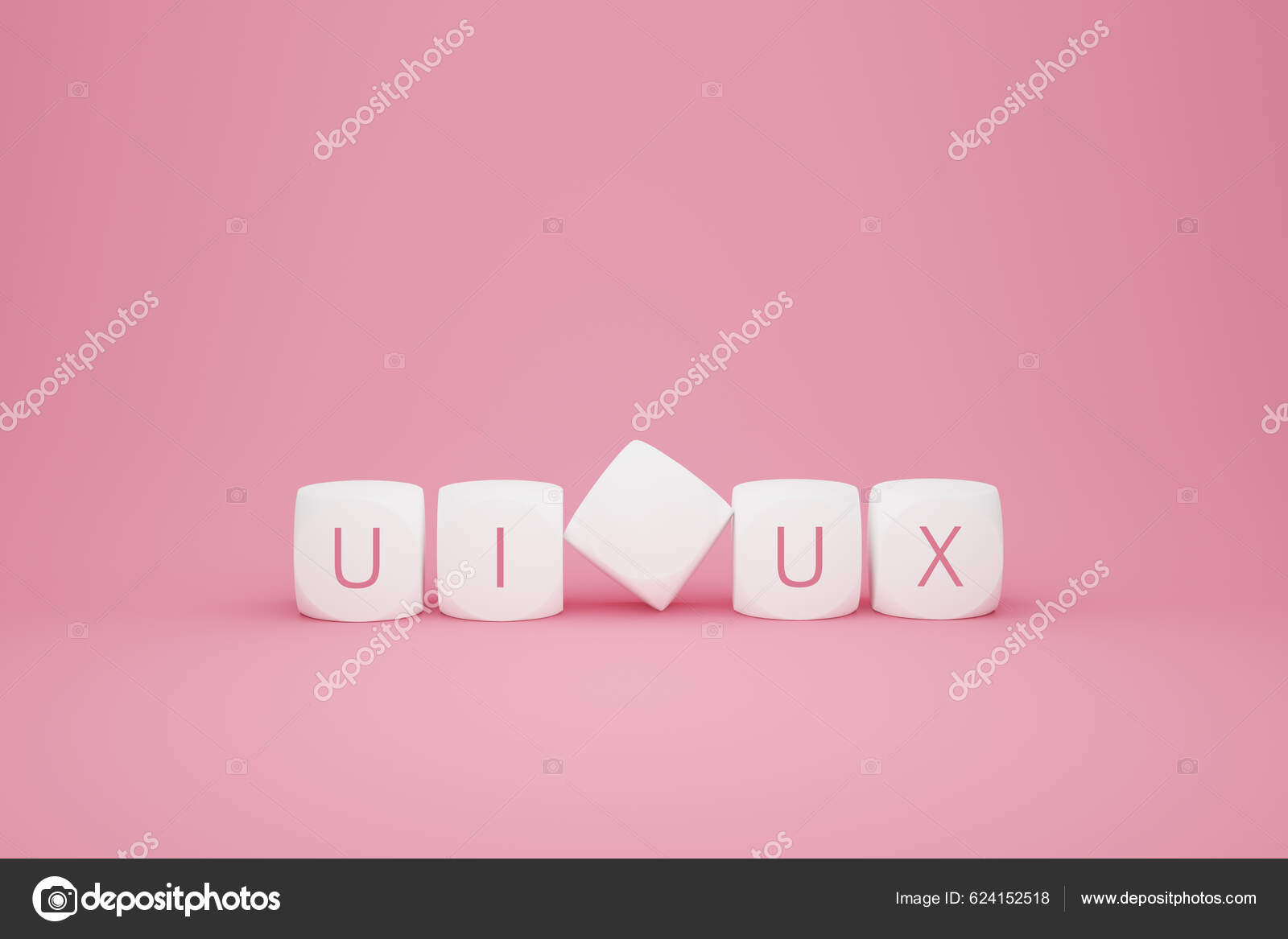 White Plastic Tiles Sign Pink Background Rendering Letter Cubes Design ...