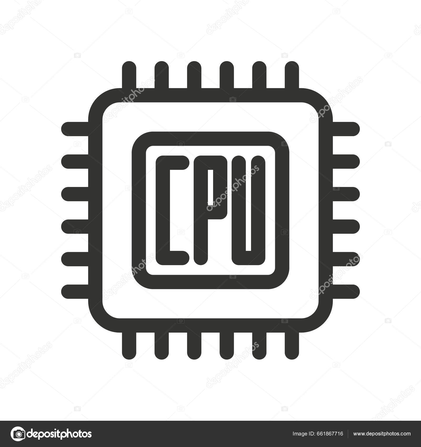 Cpu Microprocessor Chips Icon Central Processing Unit Vector Illustration Stock Vector by ...