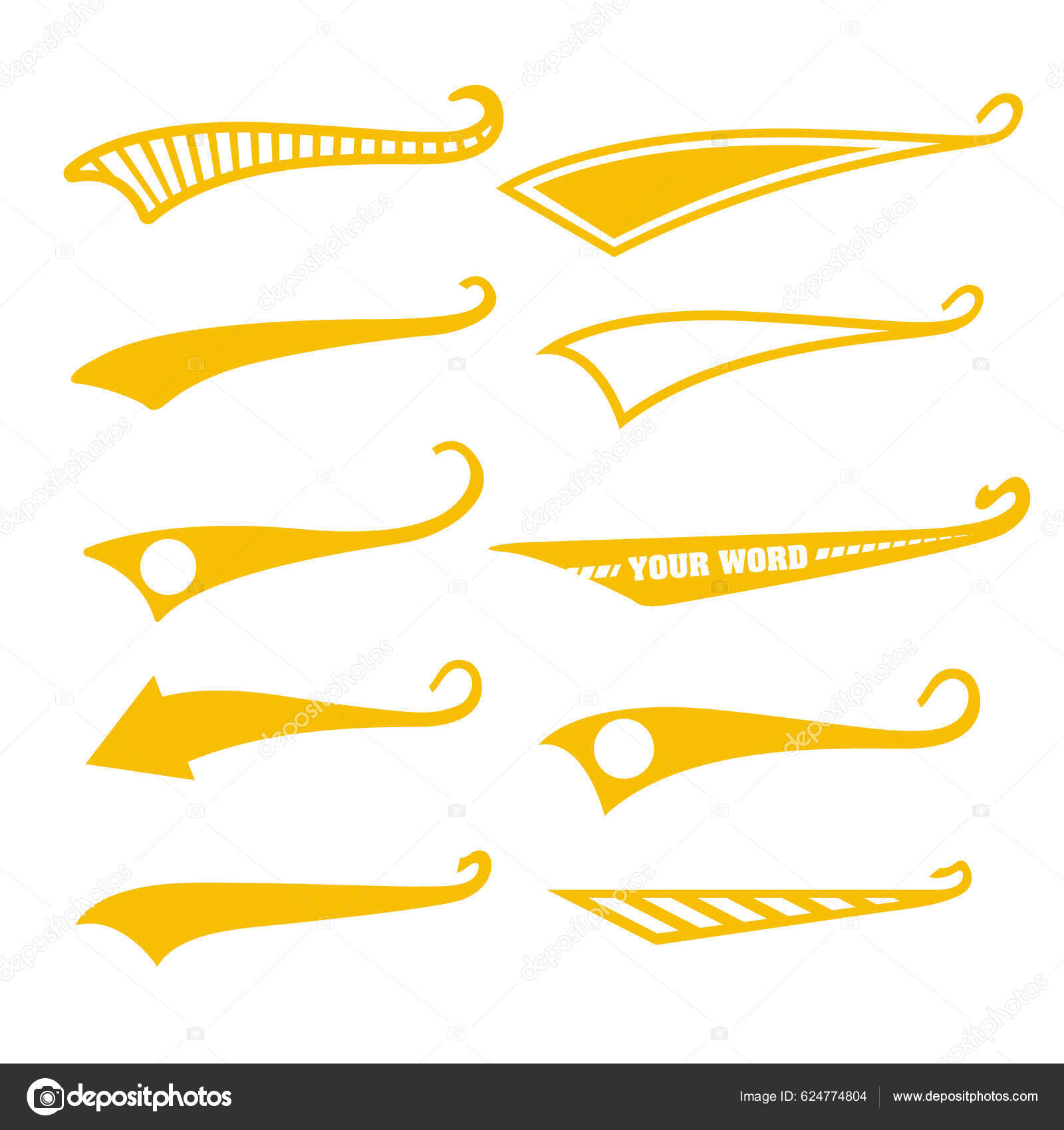 Yellow Swirls Swash Logo Ornament Design Stock Vector by ©bearsky23 ...