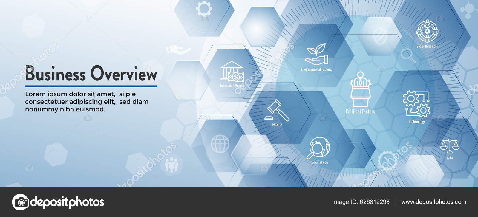 Company Analysis Using Pestel Methods Icon Set Web Header Banner Stock ...