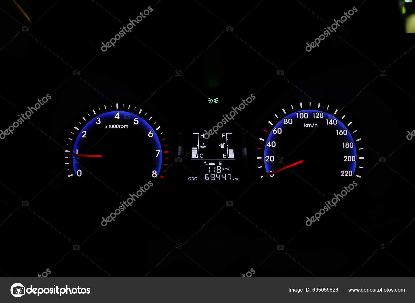 Car Dashboard Speed Speedometer Lights — Stock Photo © contato ...