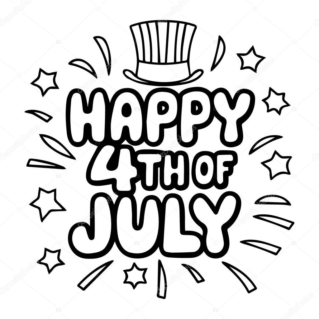 Happy 4th of July Coloring Page Patriotic Independence Day Printable ...