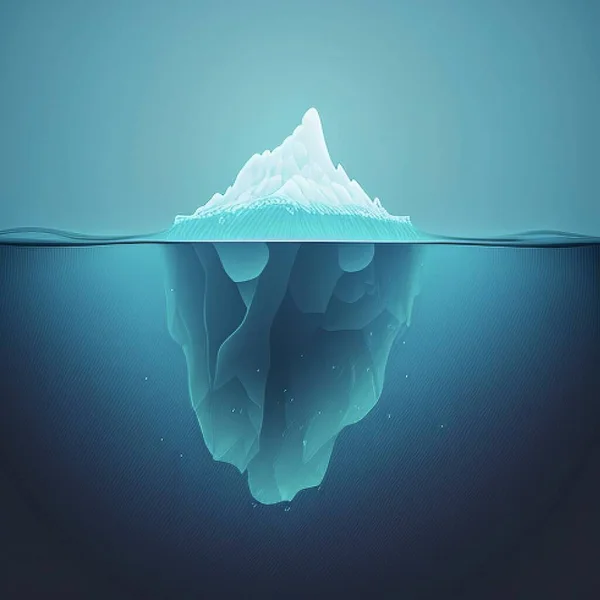 visible and invisible surface of the iceberg. artificial intelligence ...