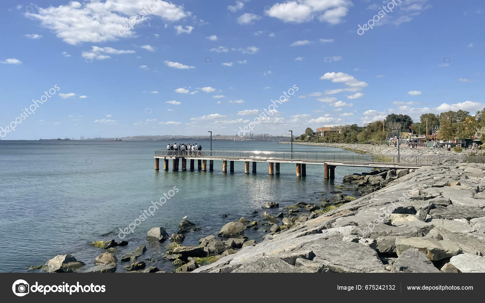 Florya Istanbul Turkey September 2023 Florya Coast Marmara Sea One ...