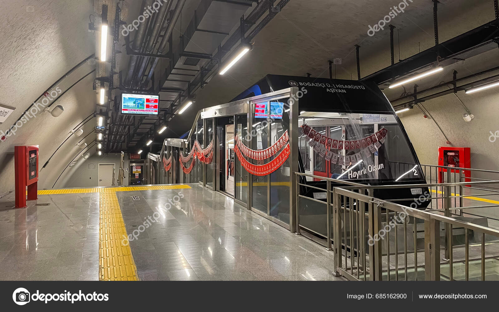 Istanbul Turkey October 2023 Rumeli Hisarustu Asiyan Funicular Line ...
