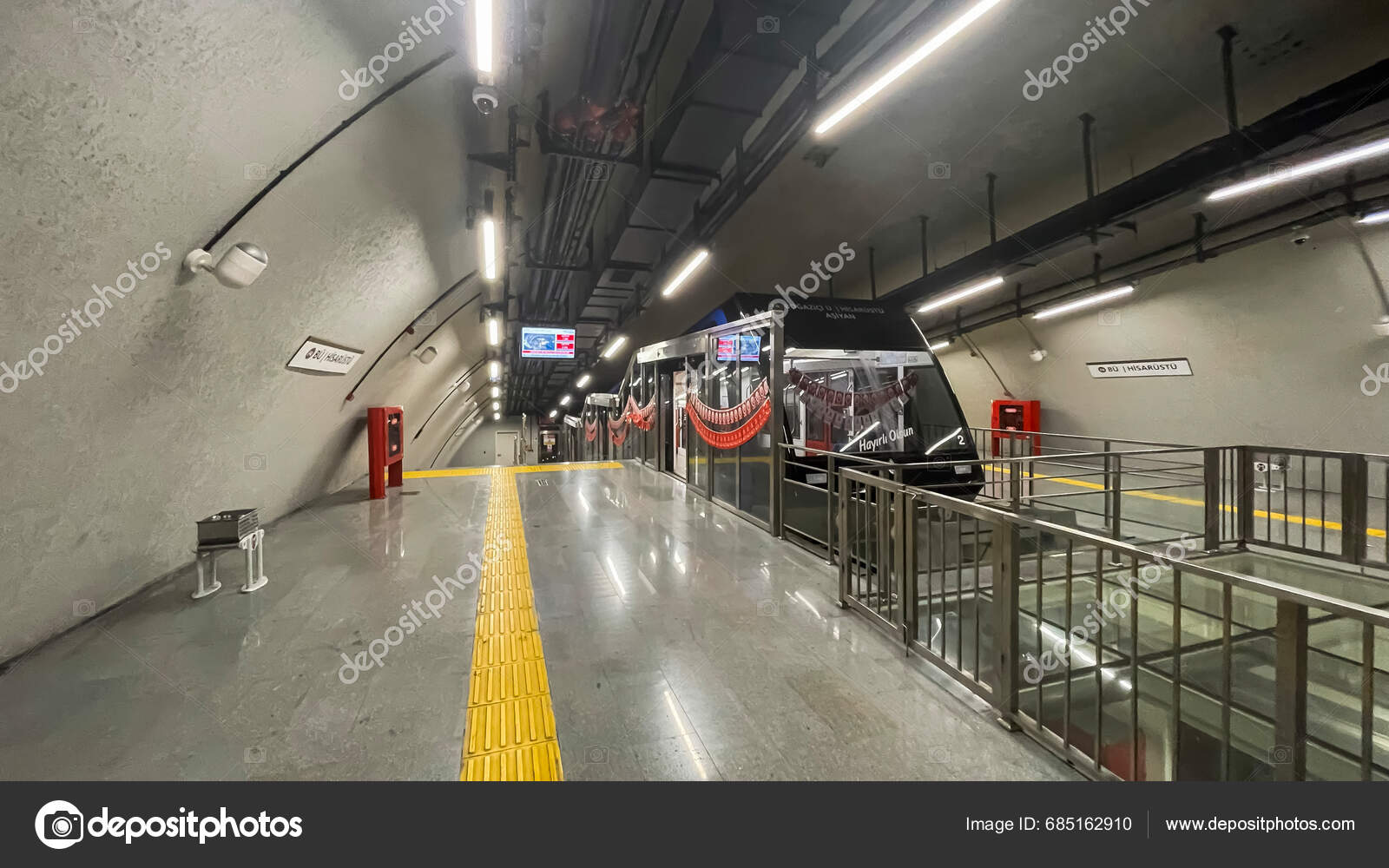 Istanbul Turkey October 2023 Rumeli Hisarustu Asiyan Funicular Line ...