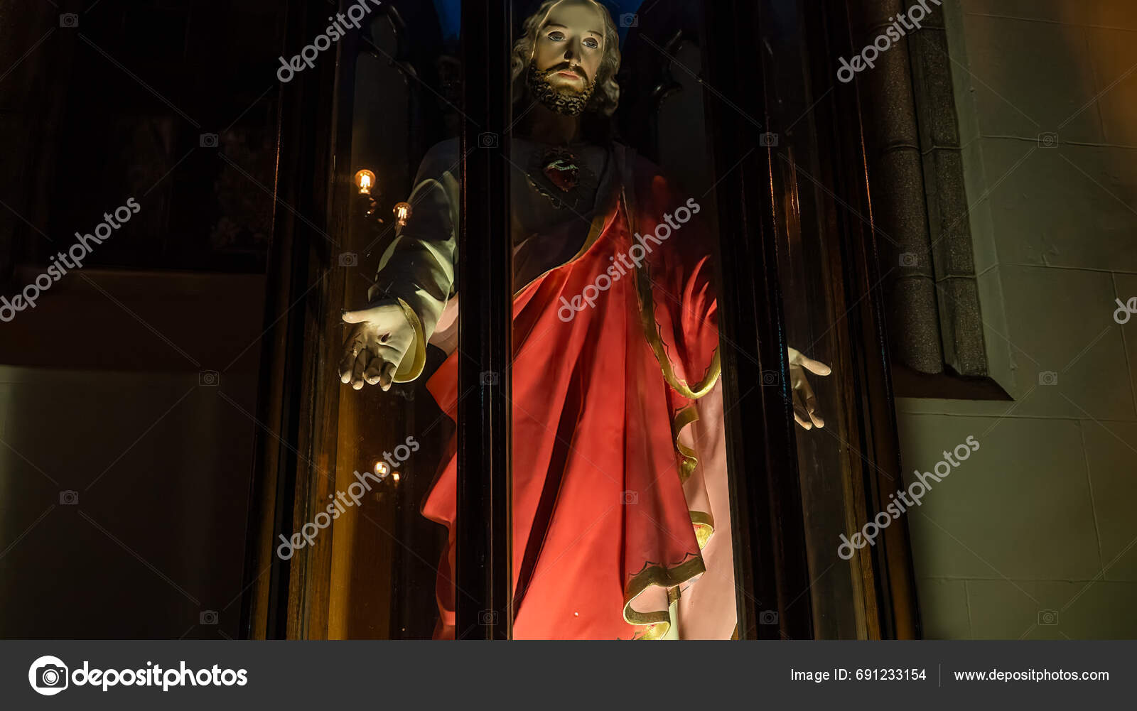Istanbul Turkey Nov 2023 Statue Jesus Christ Glass Cabin Anthony ...