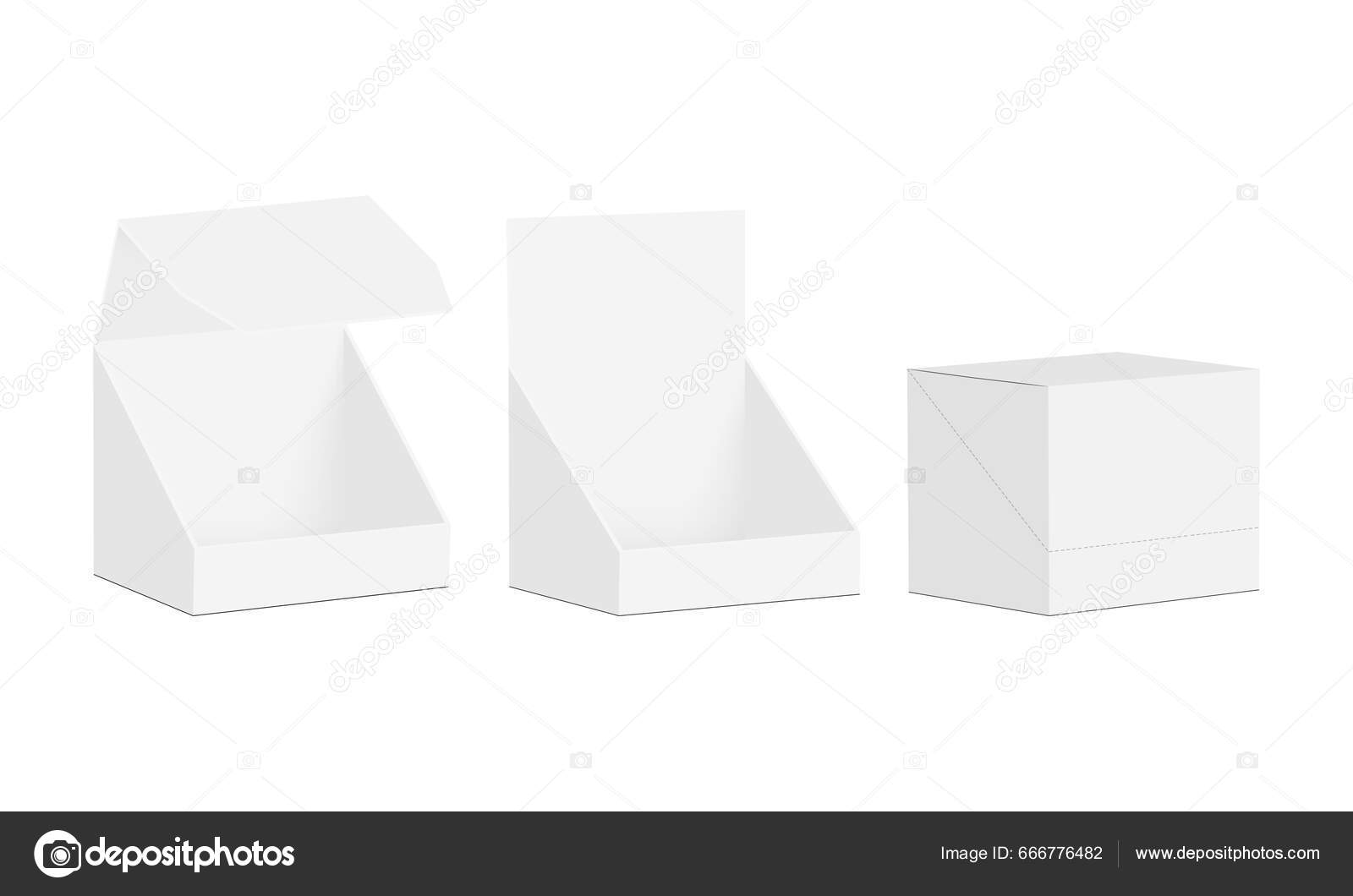 Mockup Cuadrado Caja Exhibición Del Contador Abierto Cerrado Aislado ...