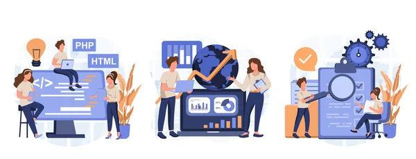 Devops Concept Isolated Person Situations Collection Scenes Programmers Working Software Stock ...