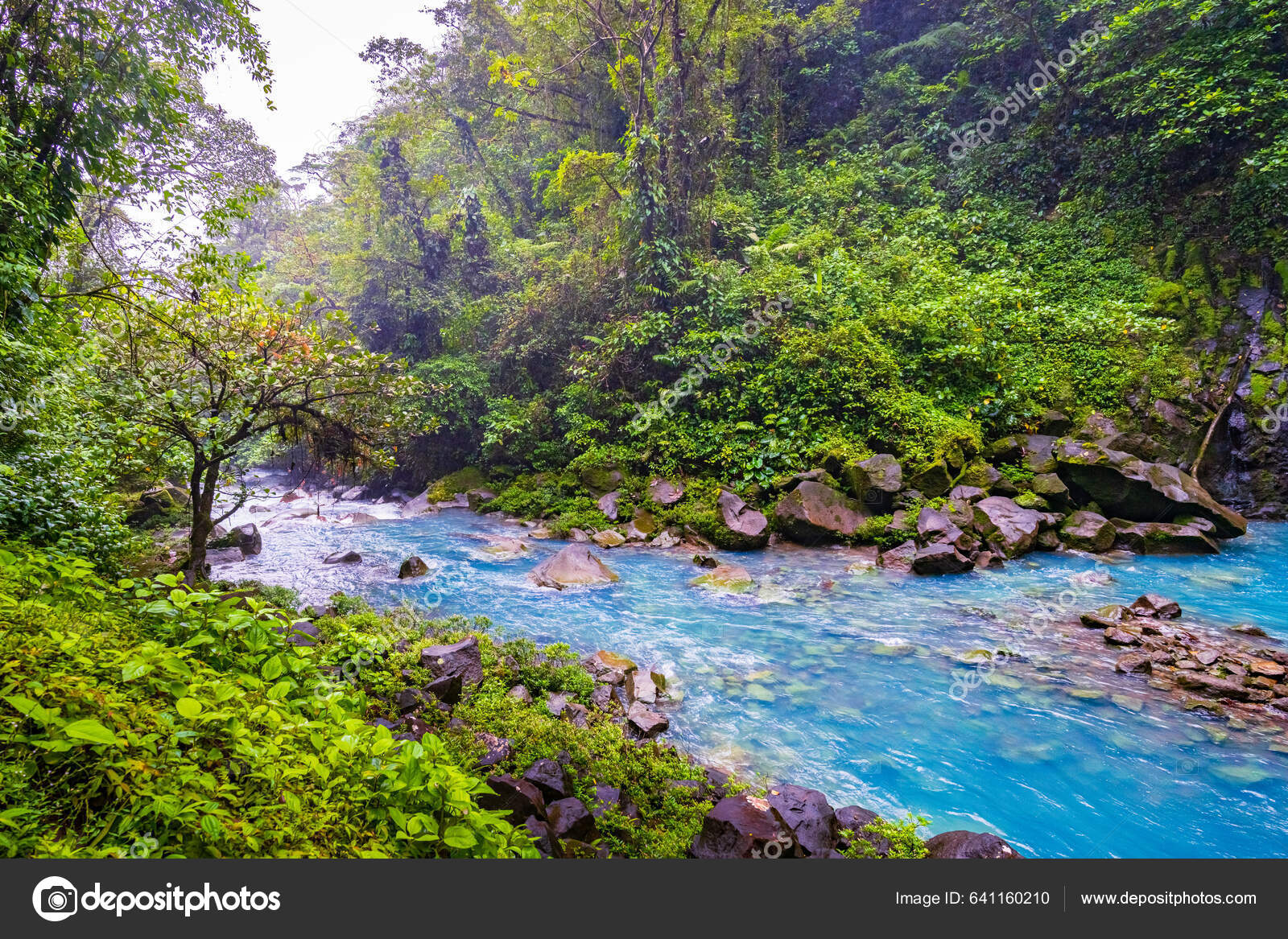 Cascada Estanque Río Celeste Parque Nacional Volcán Tenorio Provincia ...