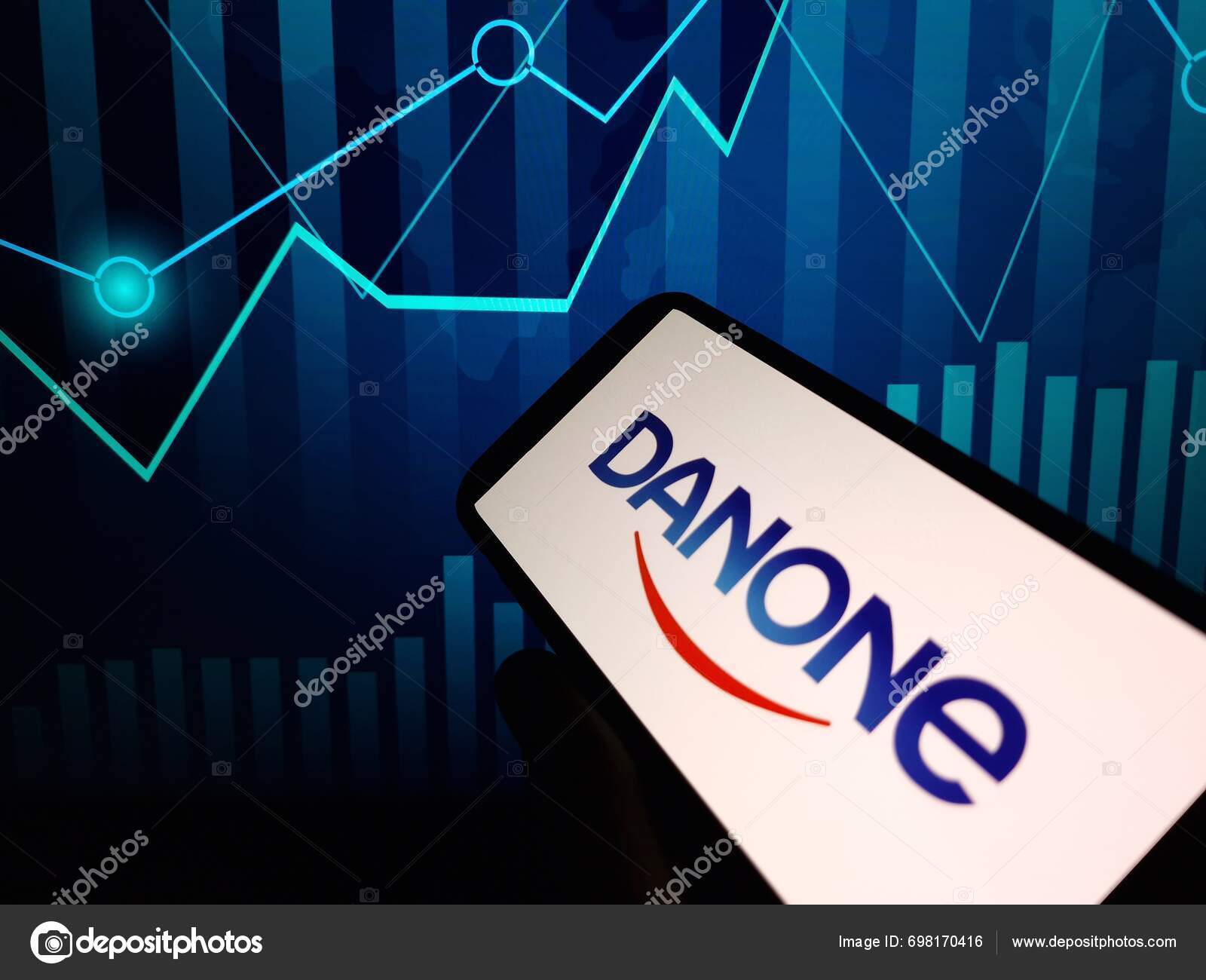 Konskie Poland January 2024 Danone Company Logo Displayed Mobile Phone — Stock Editorial Photo ...