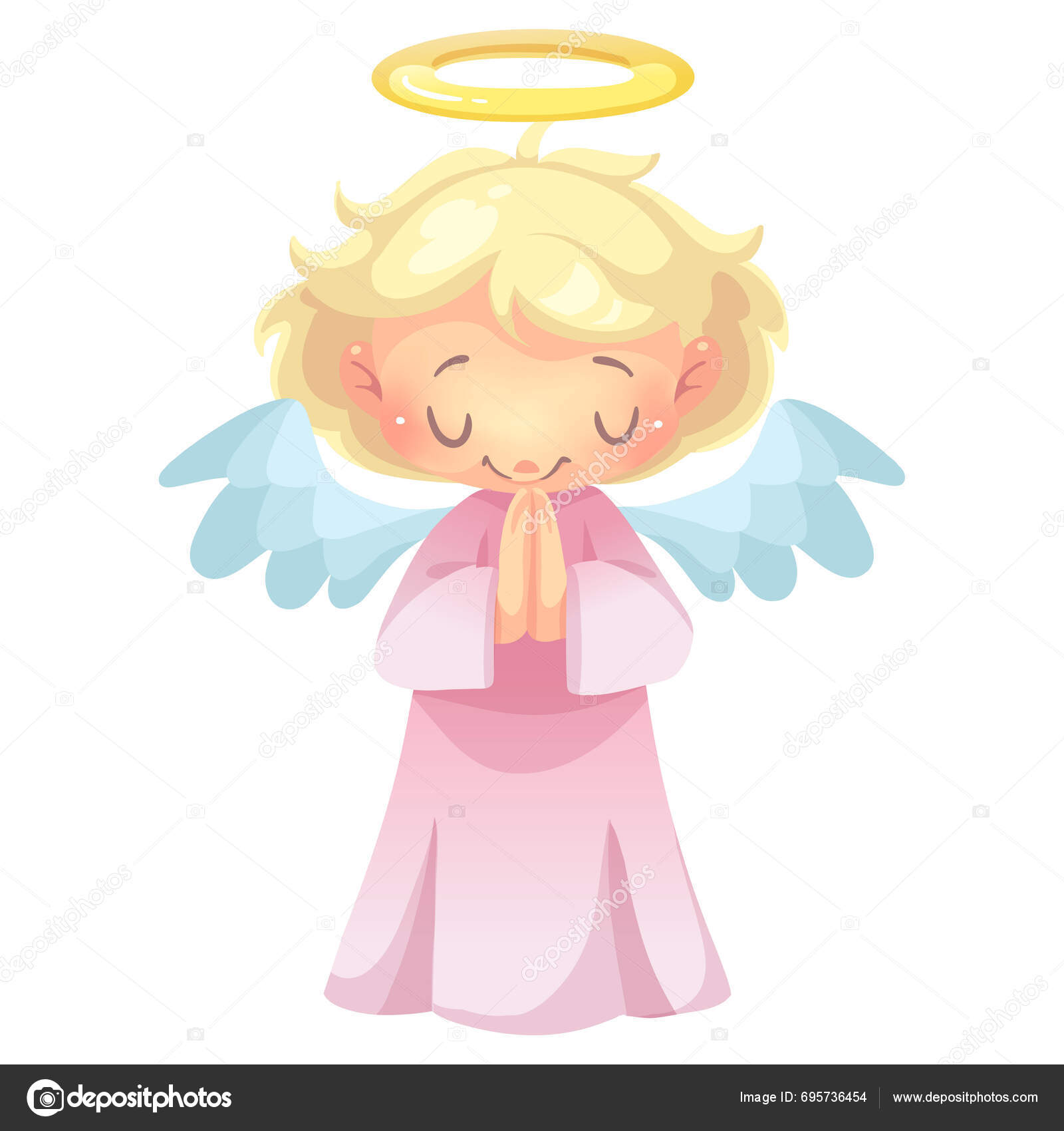 Angelito Está Rezando Ilustración Vectorial Vector de stock #695736454 de ©Saenko