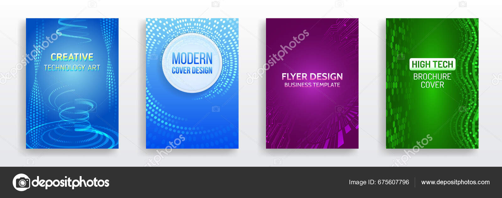 Brochure Flyer Book Annual Report Blue Tech Vector Illustrations ...