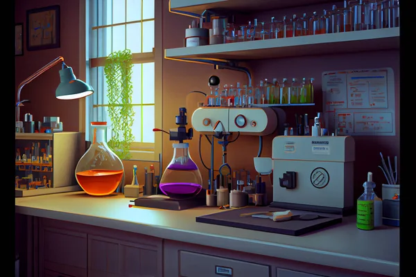 Cartoon Science Lab Background