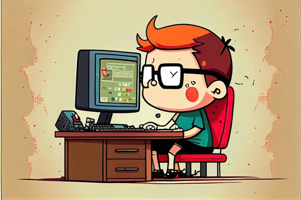 Cartoon Computer Geek