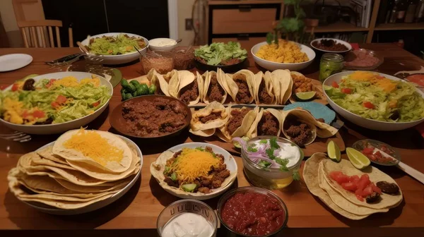 Mexican Family Dinner At Home