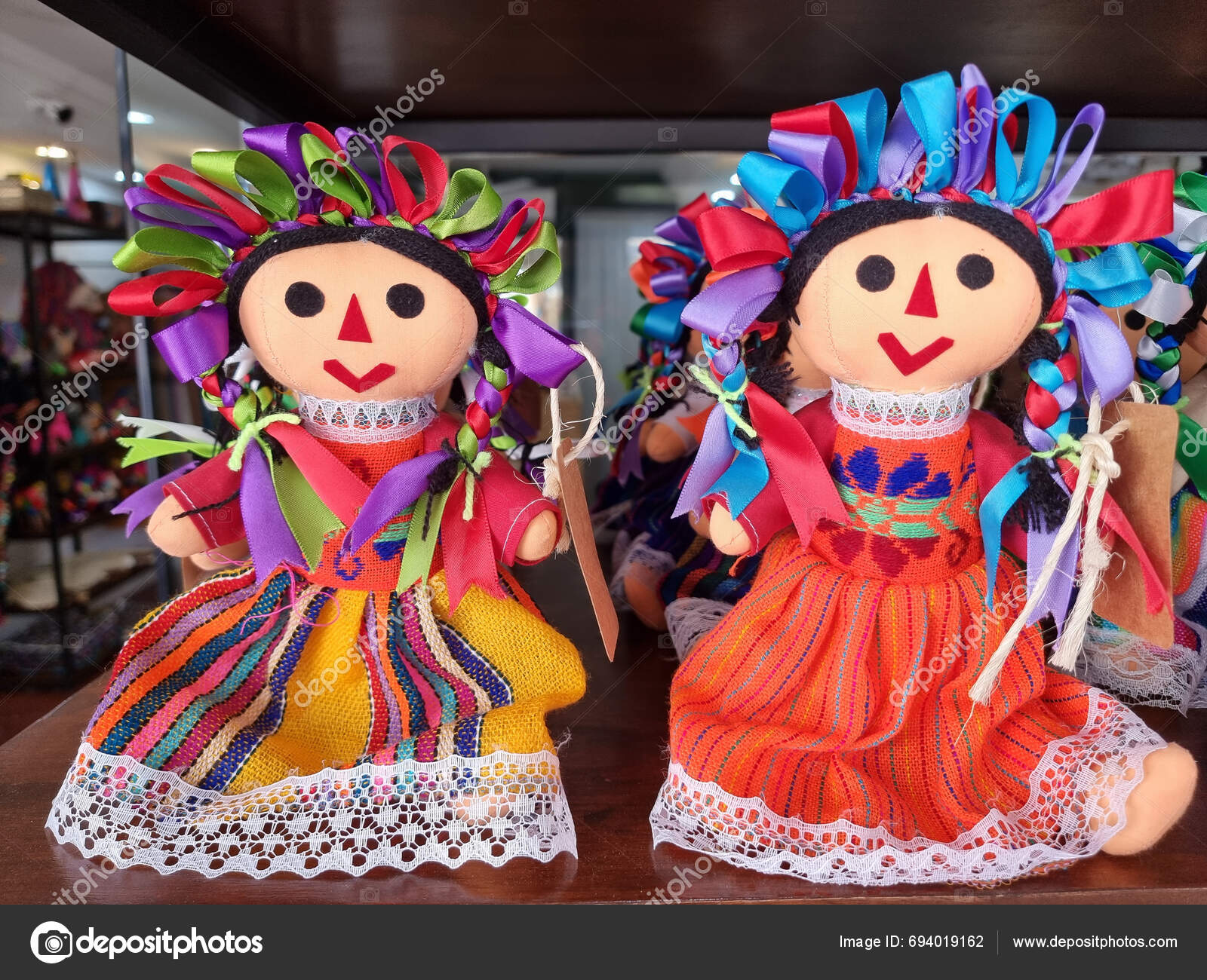 Mexico Playa Del Carmen December 2023 Typical Mexican Rag Dolls – Stock ...