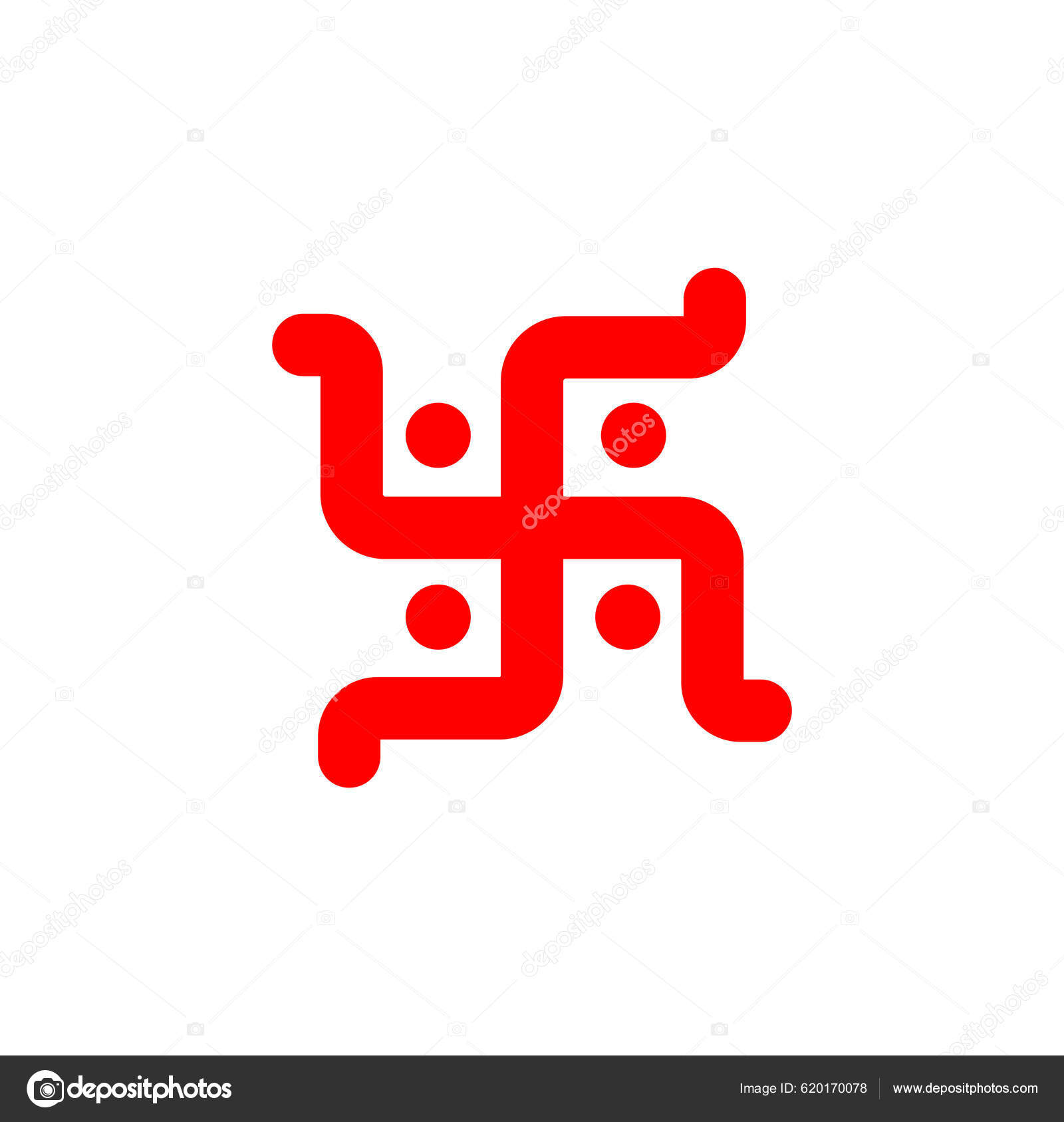 Hindu Holy Swastika Vector Symbol Red Swastika Icon Stock Vector Image ...