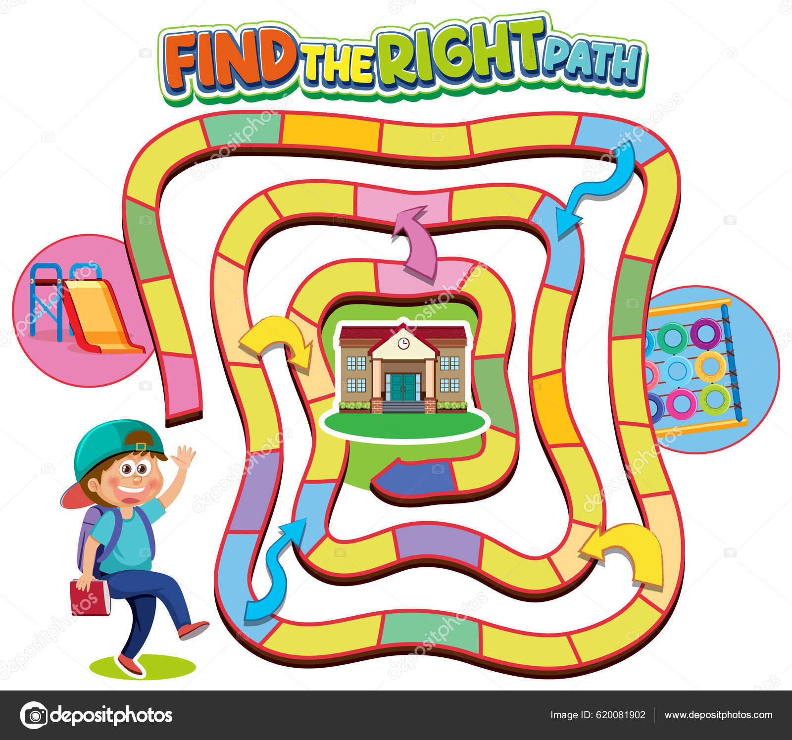 Maze Game Template Kids Illustration Stock Vector by ©brgfx 620081902
