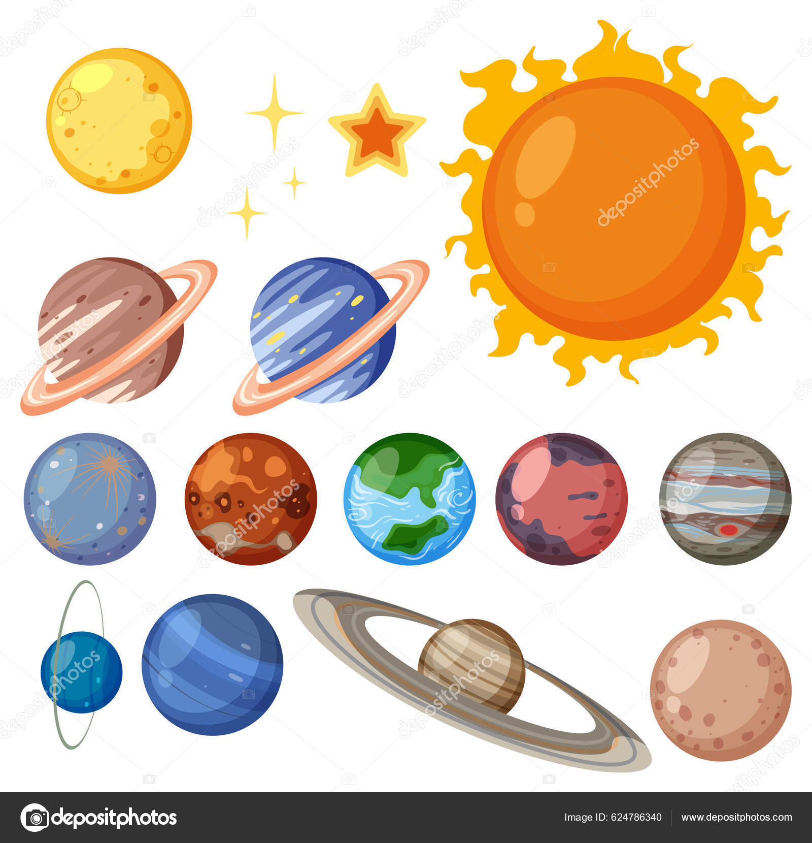Set Solar System Planets Illustration Stock Illustration by ©brgfx ... Set Solar System Planets Illustration Stock Illustration by ©brgfx ...