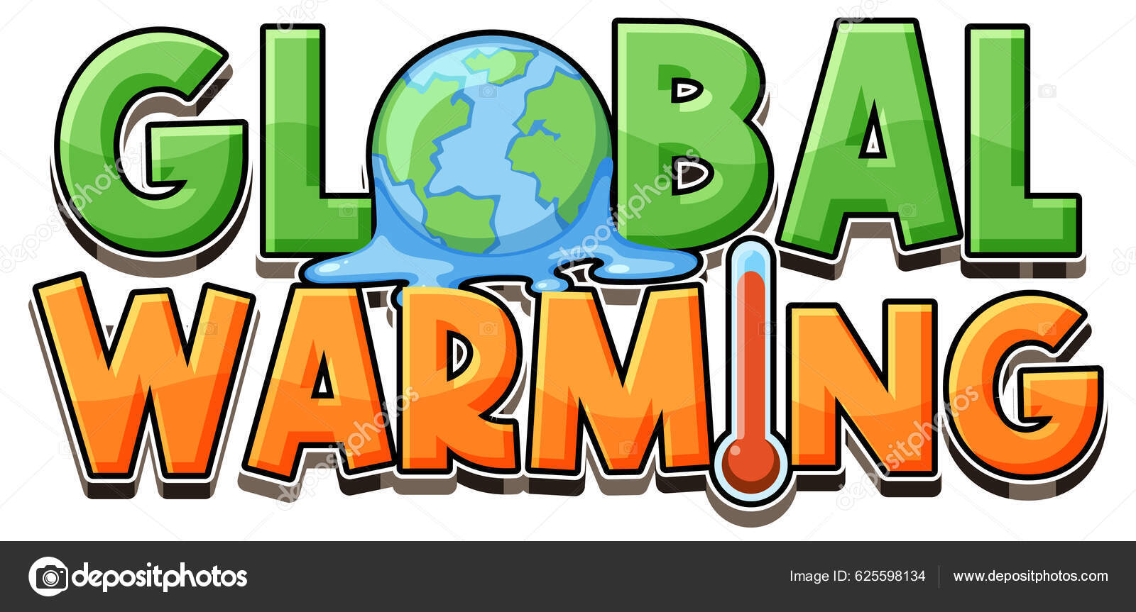 Global Warming Text Banner Poster Design Illustration Stock Vector by ...
