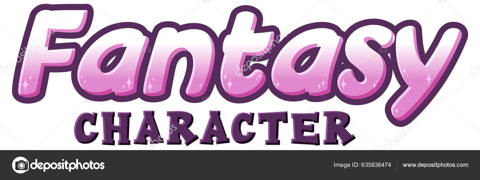 Fantasy Characters Text Banner Design Illustration Stock Vector by ...