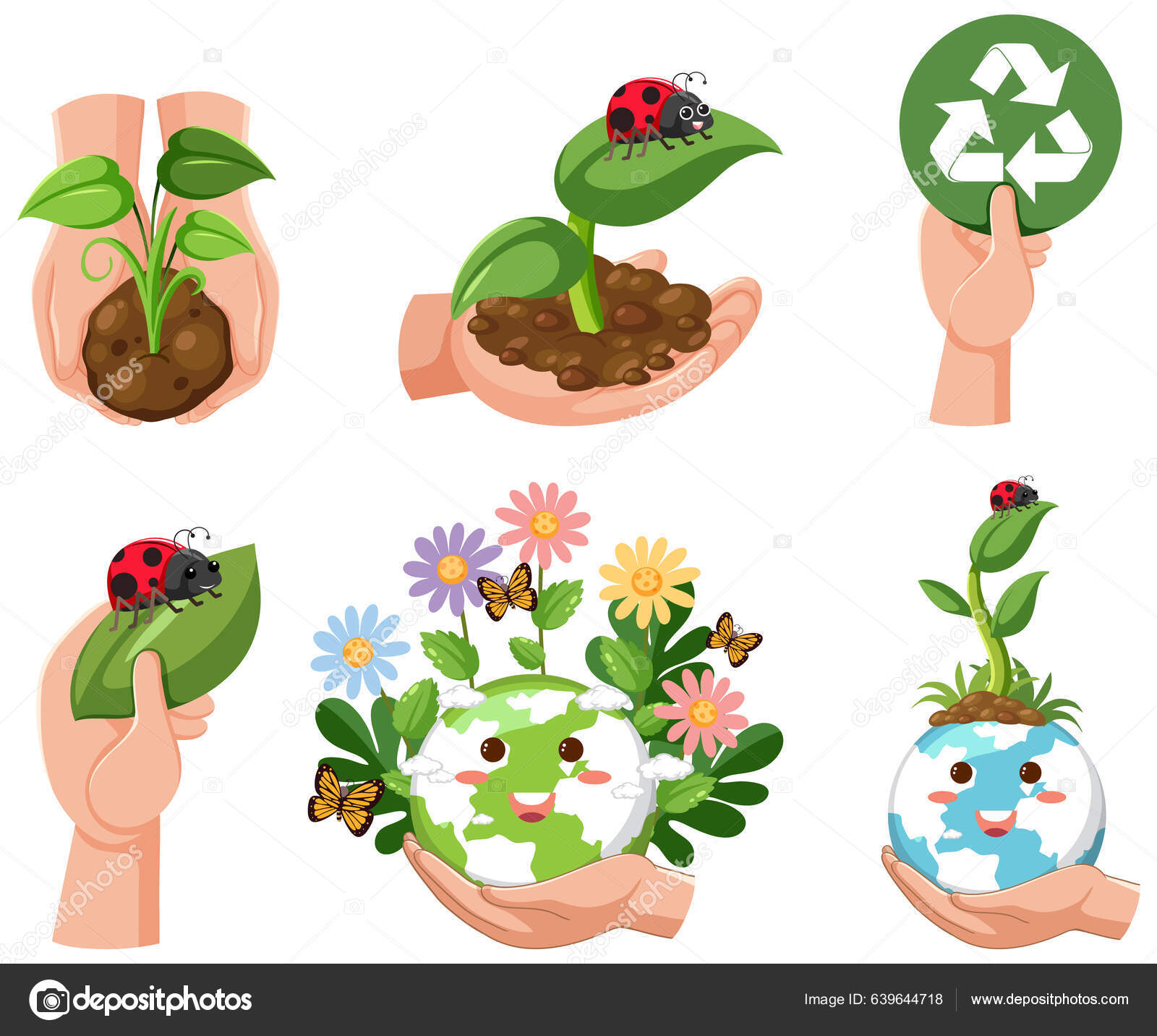 Earth Elements Set Illustration Stock Vector by ©brgfx 639644718
