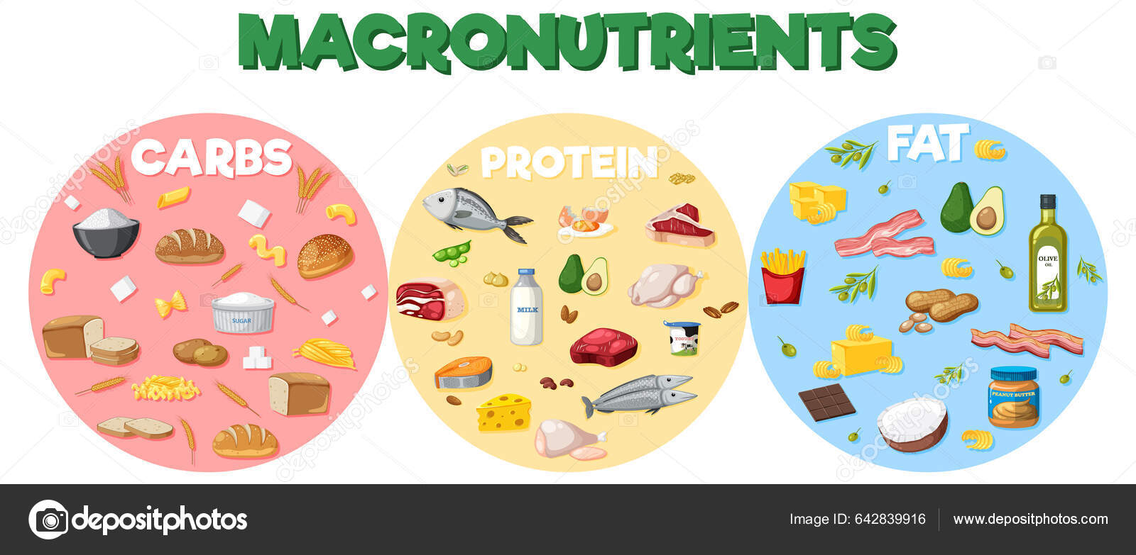 Macronutrients Diagram Food Ingredients Illustration Stock Vector by ... Macronutrients Diagram Food Ingredients Illustration Stock Vector by ...