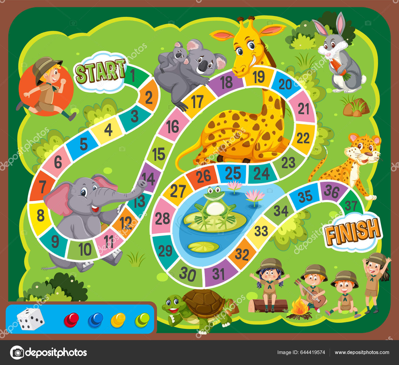 Permainan Papan Sederhana Untuk Gambar Templat Anak Vektor Stok oleh ...