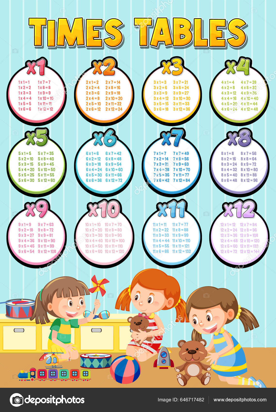 Image vectorielle Tableau Horaire Mathématique Étudiant Illustration ...