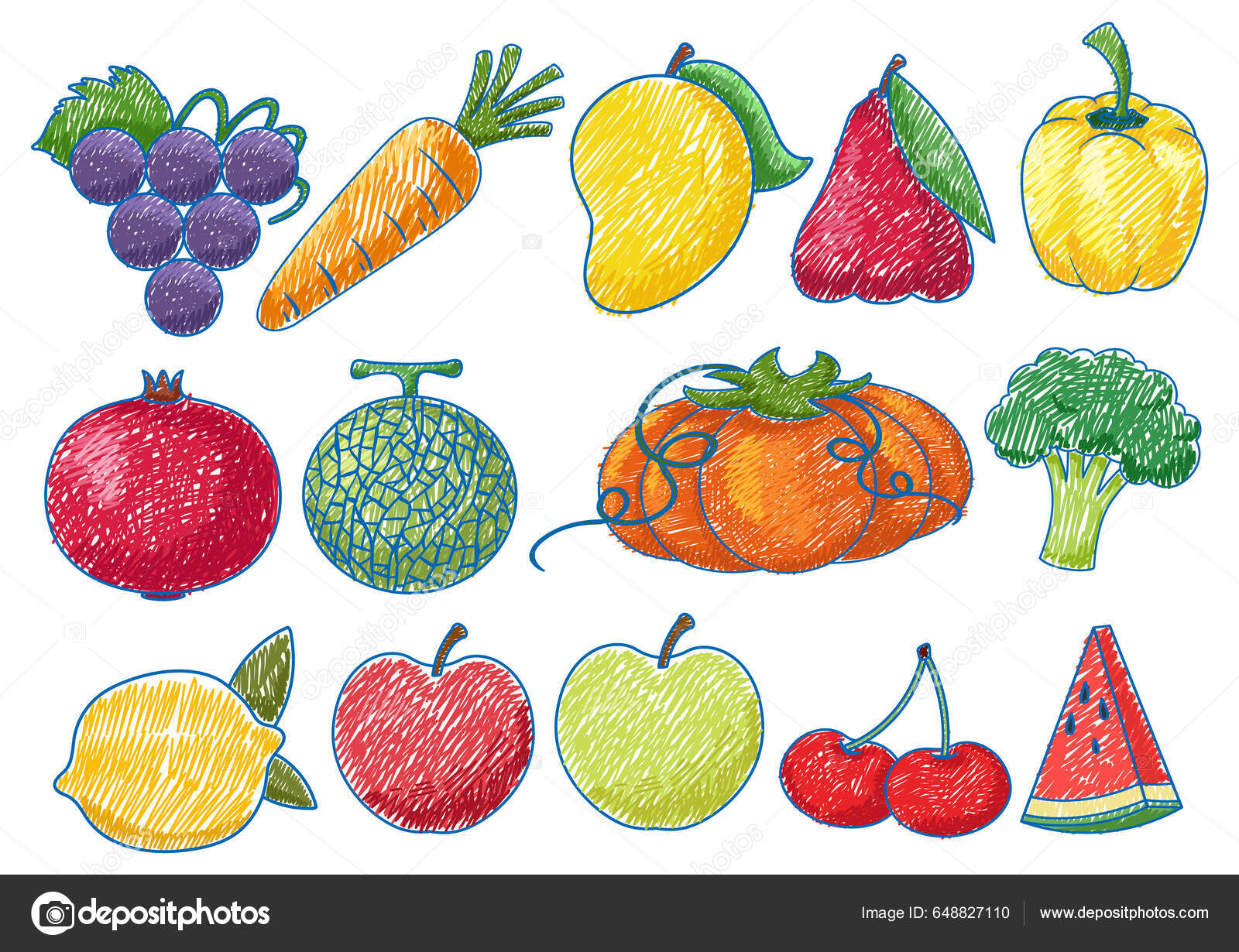 Obstkorb Bleistiftzeichnung