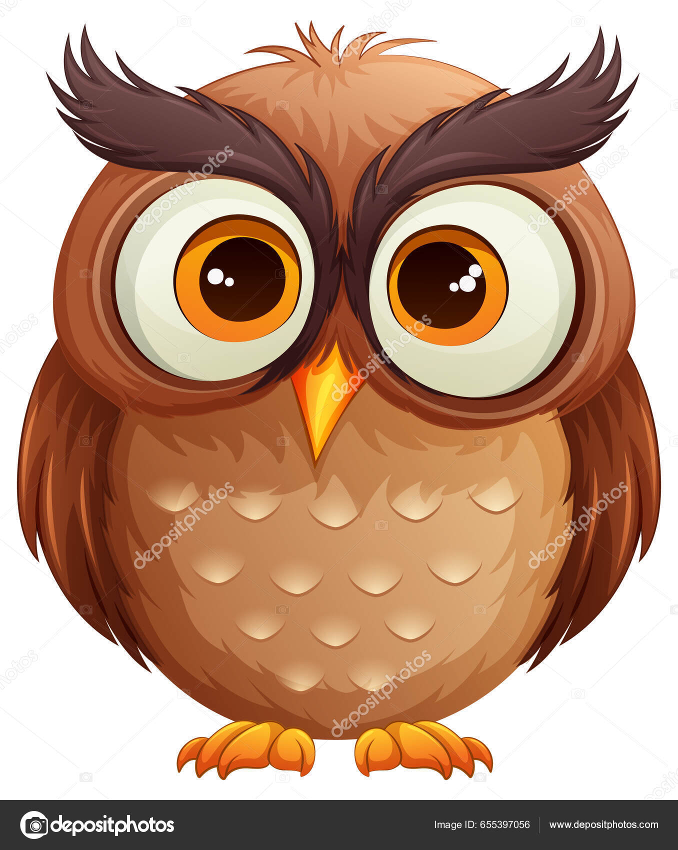 Roztomilý Sova Kresleném Stylu Ilustrace Stock Vektor od ©brgfx 655397056